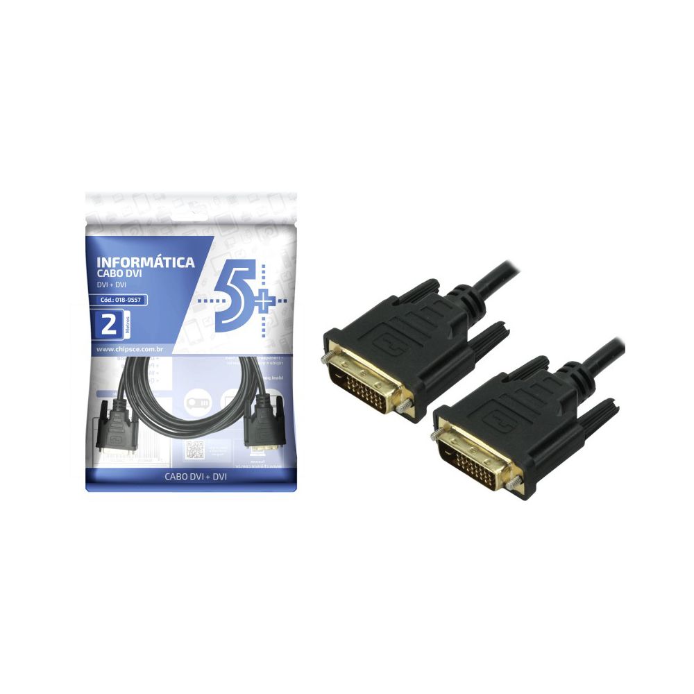 CABO DVI-D DUAL LINK 24+1 2MTS - JOÃO BARONI INFORMÁTICA